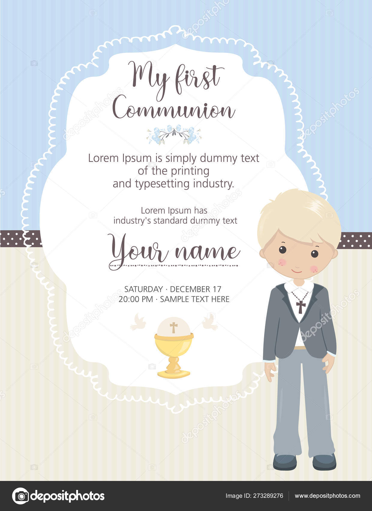 First Communion Boy Invitations