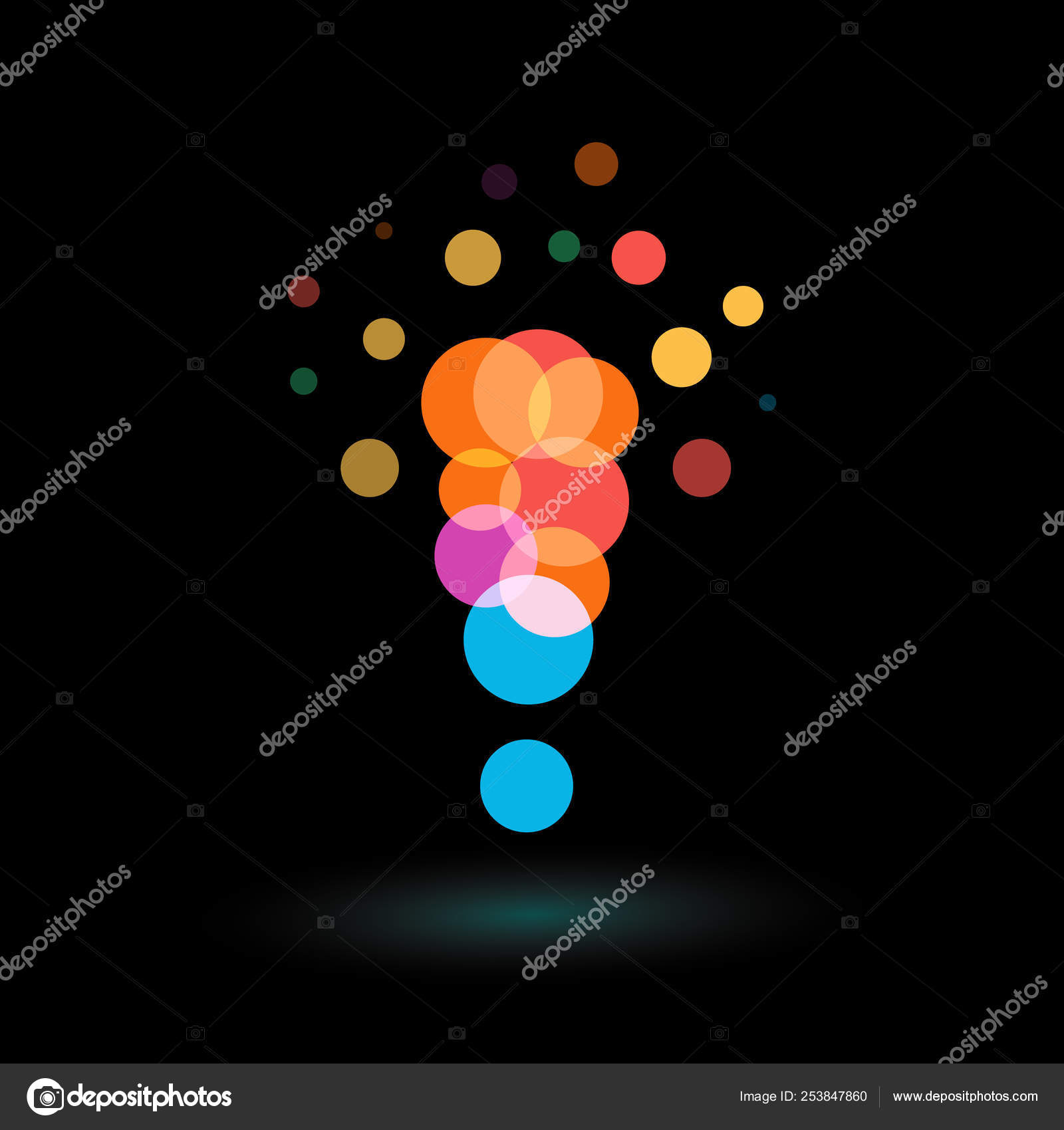 Happy news icon. Exclamation mark on black background. Night fest ...