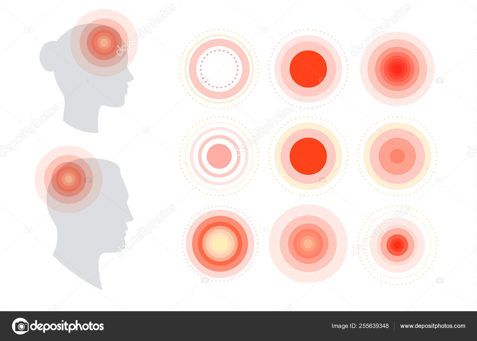 Image vectorielle Icône médicale. Mal de tête, douleur à la tête ...