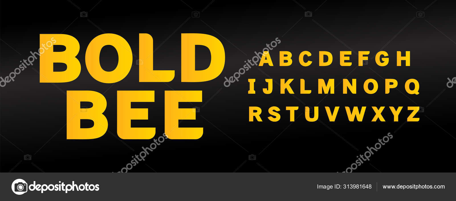 Yellow bold bee font with capital letters set Stock Vector Image by ...