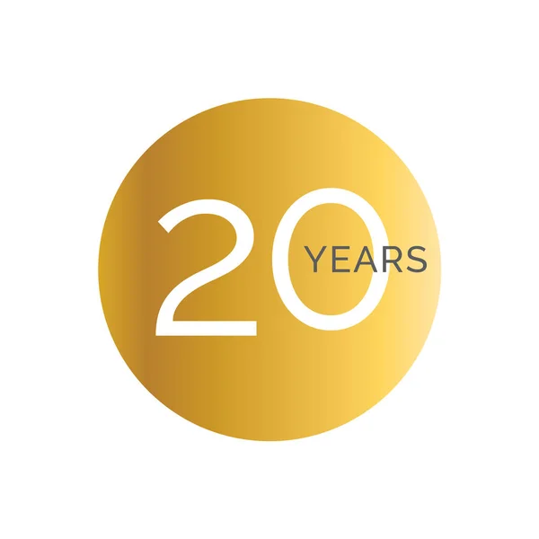 Isolated abstract golden 20th anniversary logo on white background. 20 ...