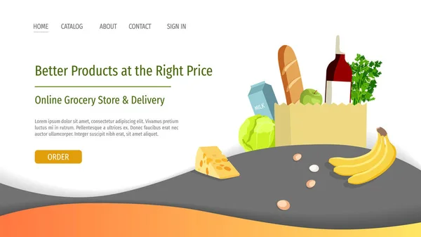 Web Page Design Template Grocery Store Online Market Home Delivery ⬇ ...
