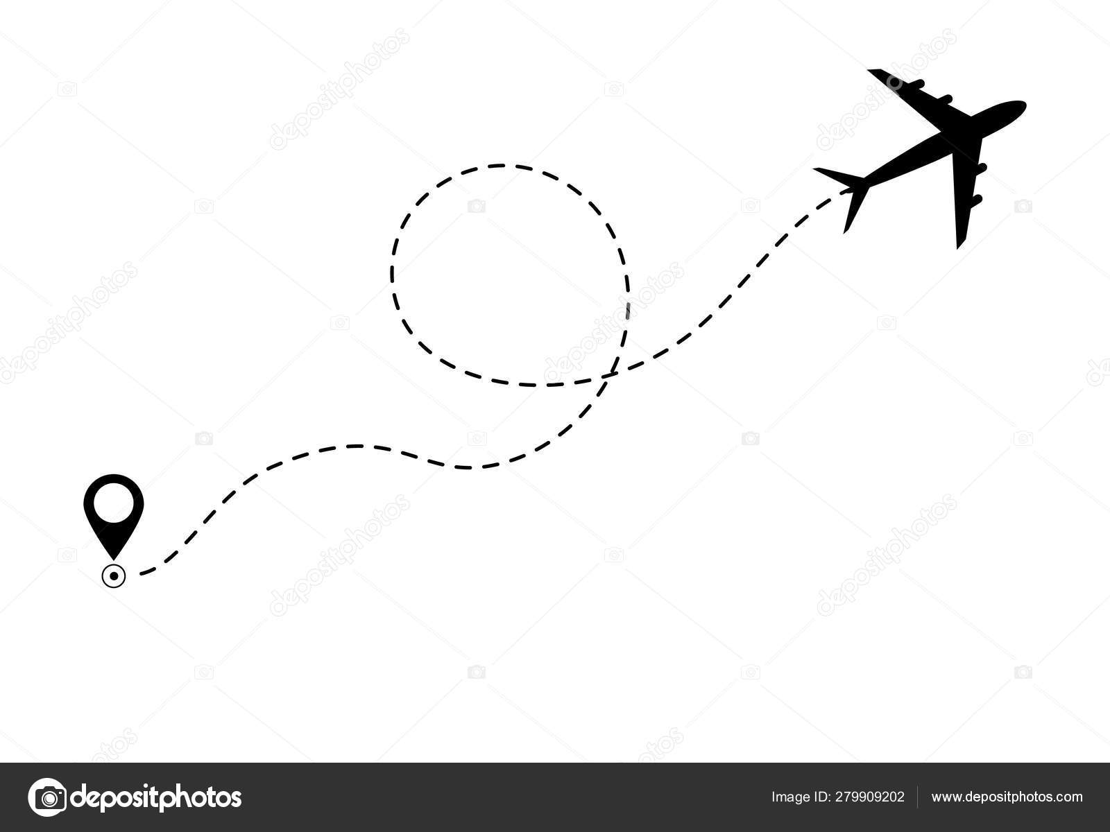 Airplane Line Path Icon Air Plane Flight Route Airplane Travel Stock ... Airplane Line Path Icon Air Plane Flight Route Airplane Travel Stock ...