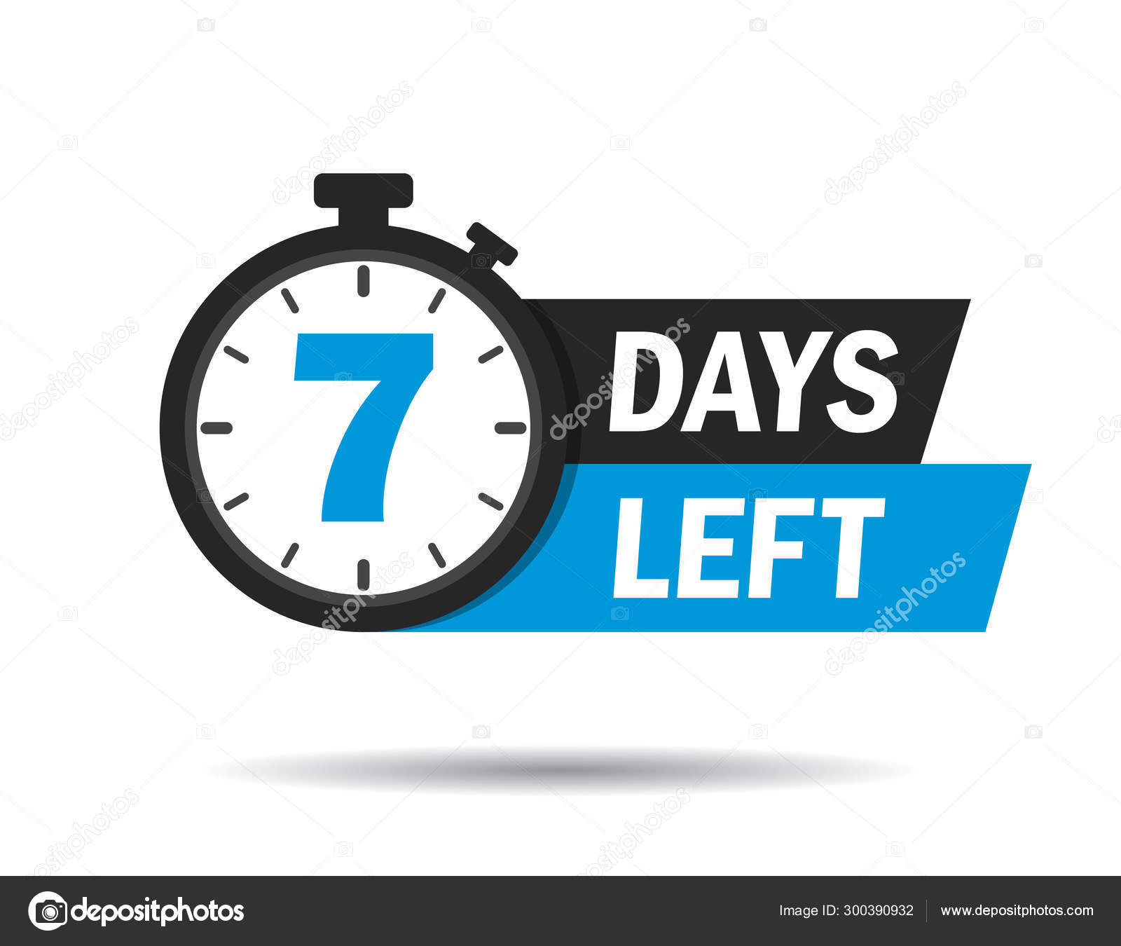 Days Left Count Timer Icon Vector Emblem Days Left Flat Stock Vector ...