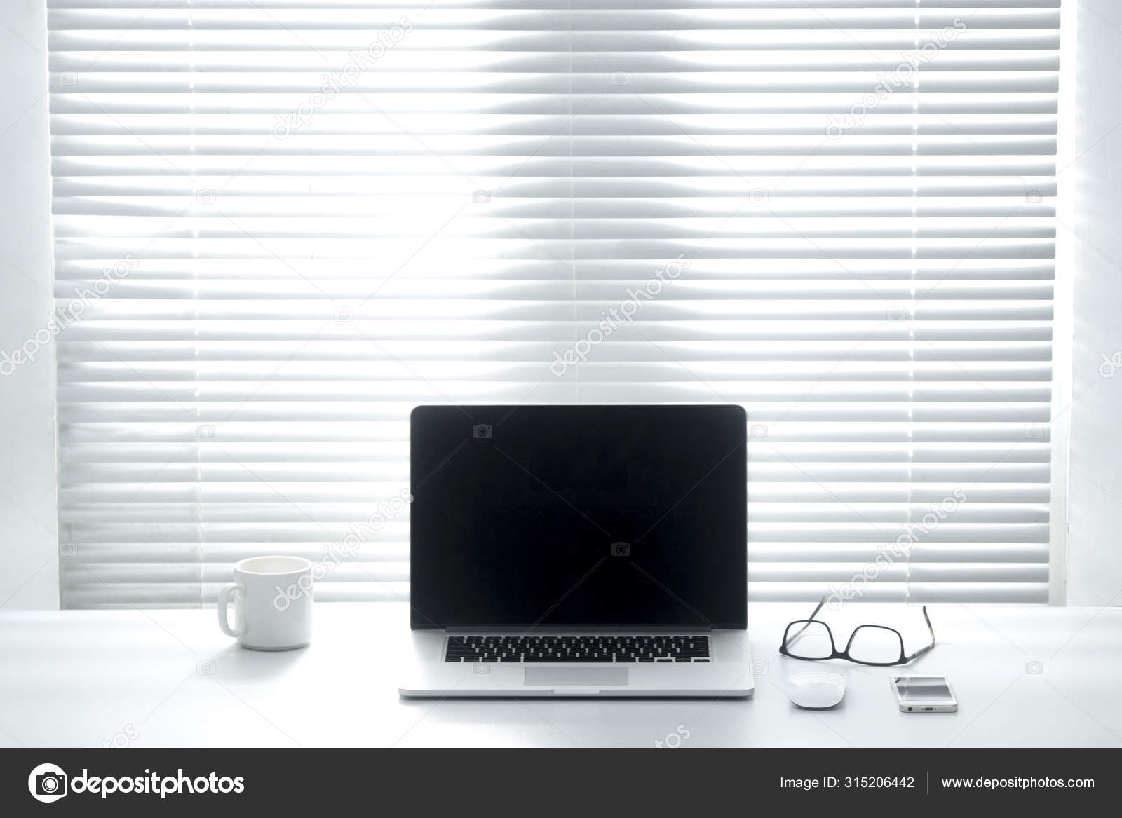 Clean Concept Modern Office Desk Laptop Stock Photo by ©ferita 315206442