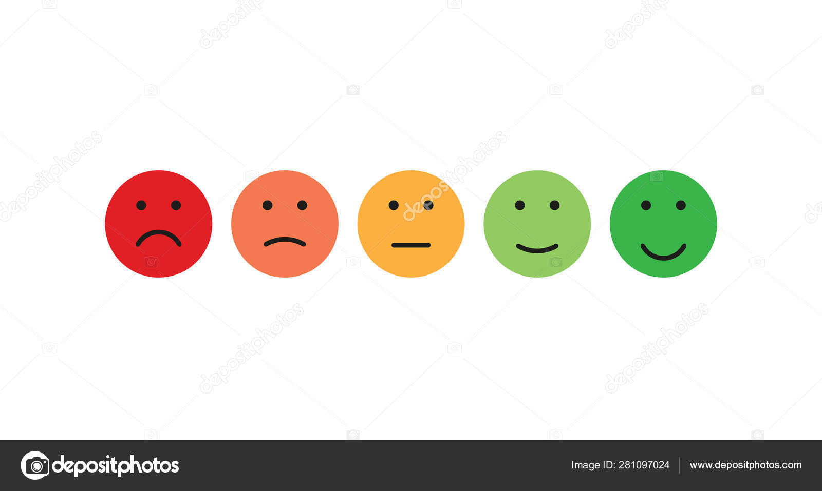 Känslor betyg olika färger i platt stil — stockvektor av ©Mark.Ko 281097024