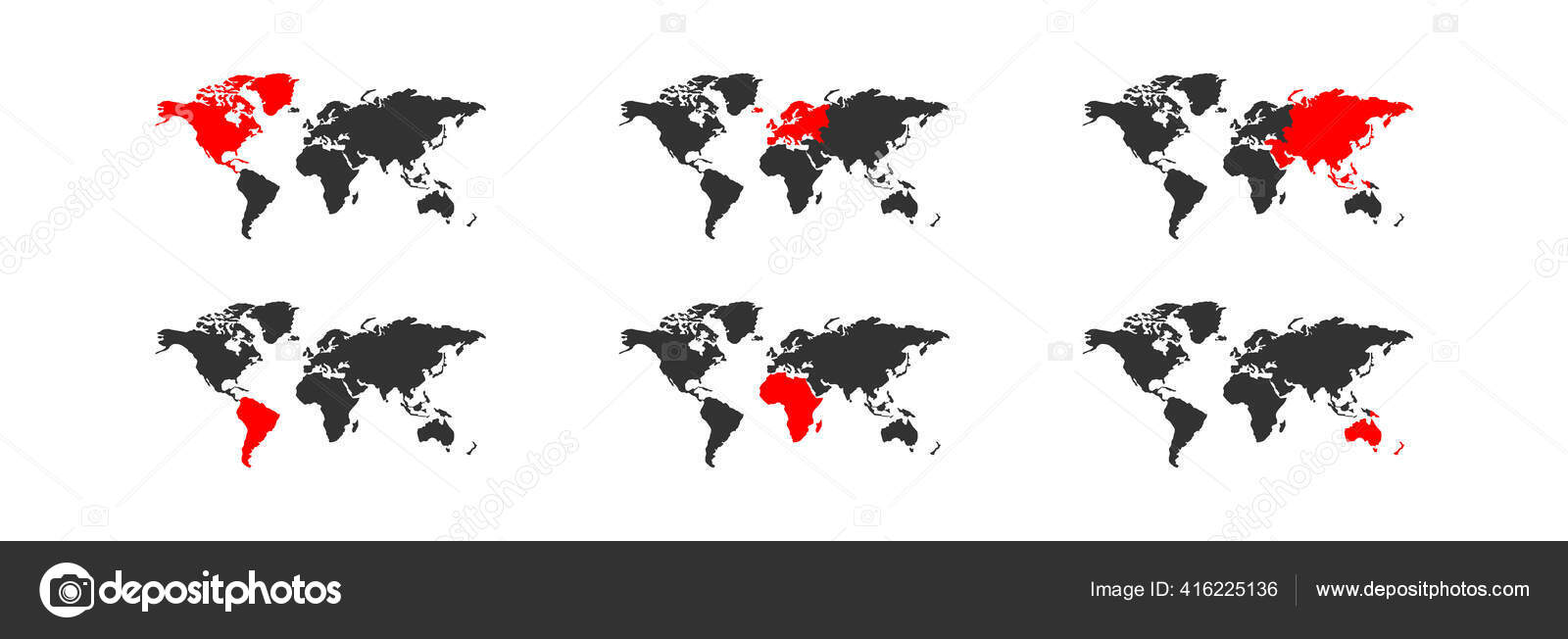 Mapa Continentes Vector Mundo Ilustración Globo Para Web Conjunto ...