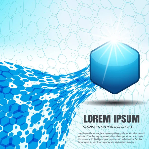 Vector abstract blue background with hexagon shapes different opacity ...