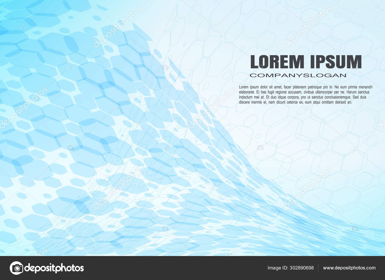Vector abstract blue background with hexagon shapes different opacity ...