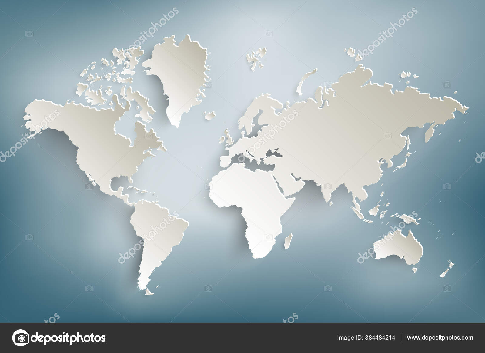 World Map Paper Political Map World Gray Background Countries Vector ...