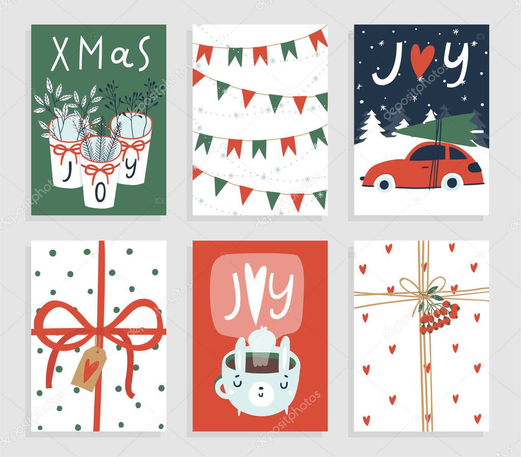 Colección de 6 lindas Feliz Navidad y Feliz Año Nuevo listas para usar ...