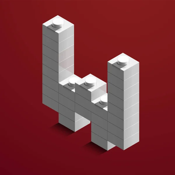 3d isometric letter K of the alphabet from lego bricks. 3d isometric ...