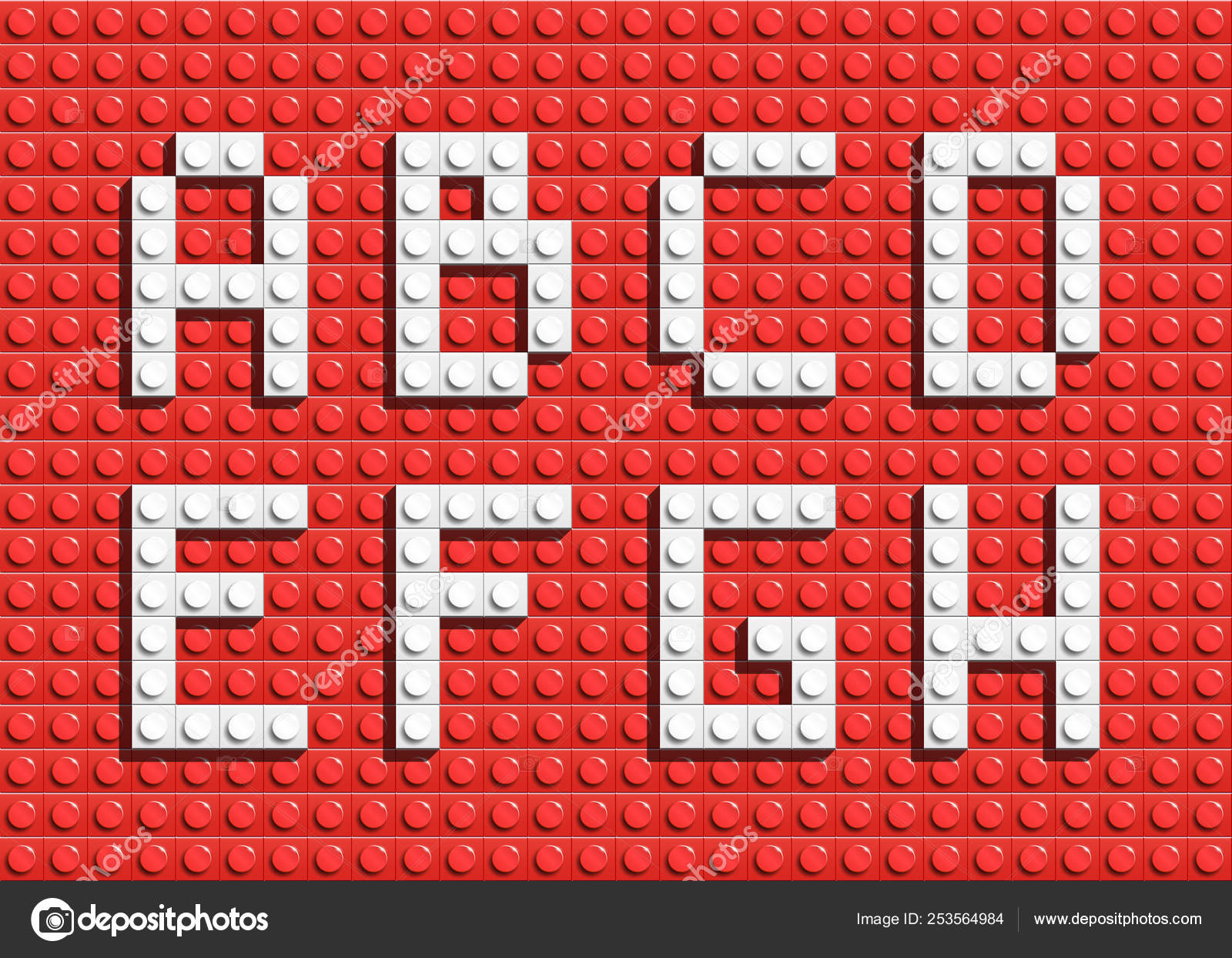 White Letters Alphabet Red Building Lego Bricks Lego Bricks Letters ...