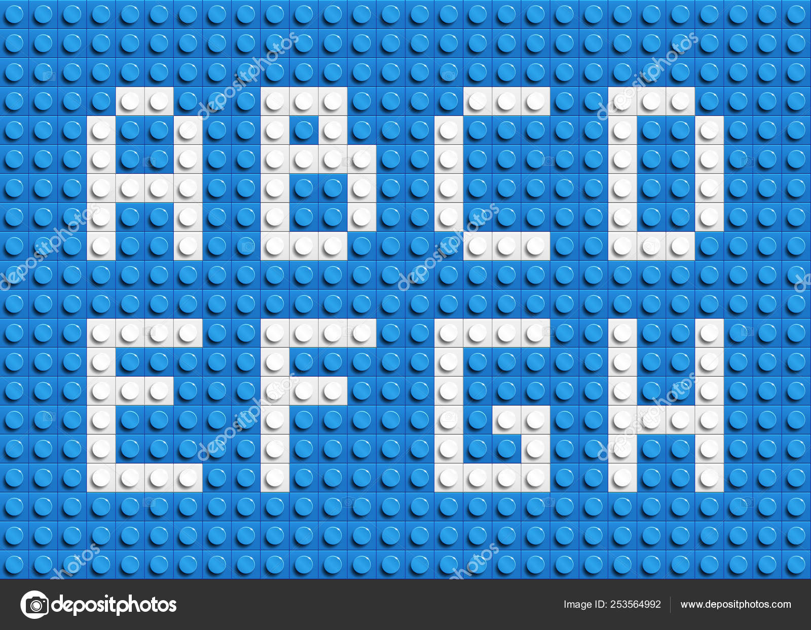 White Letters Alphabet Blue Building Lego Bricks Lego Bricks Letters ...