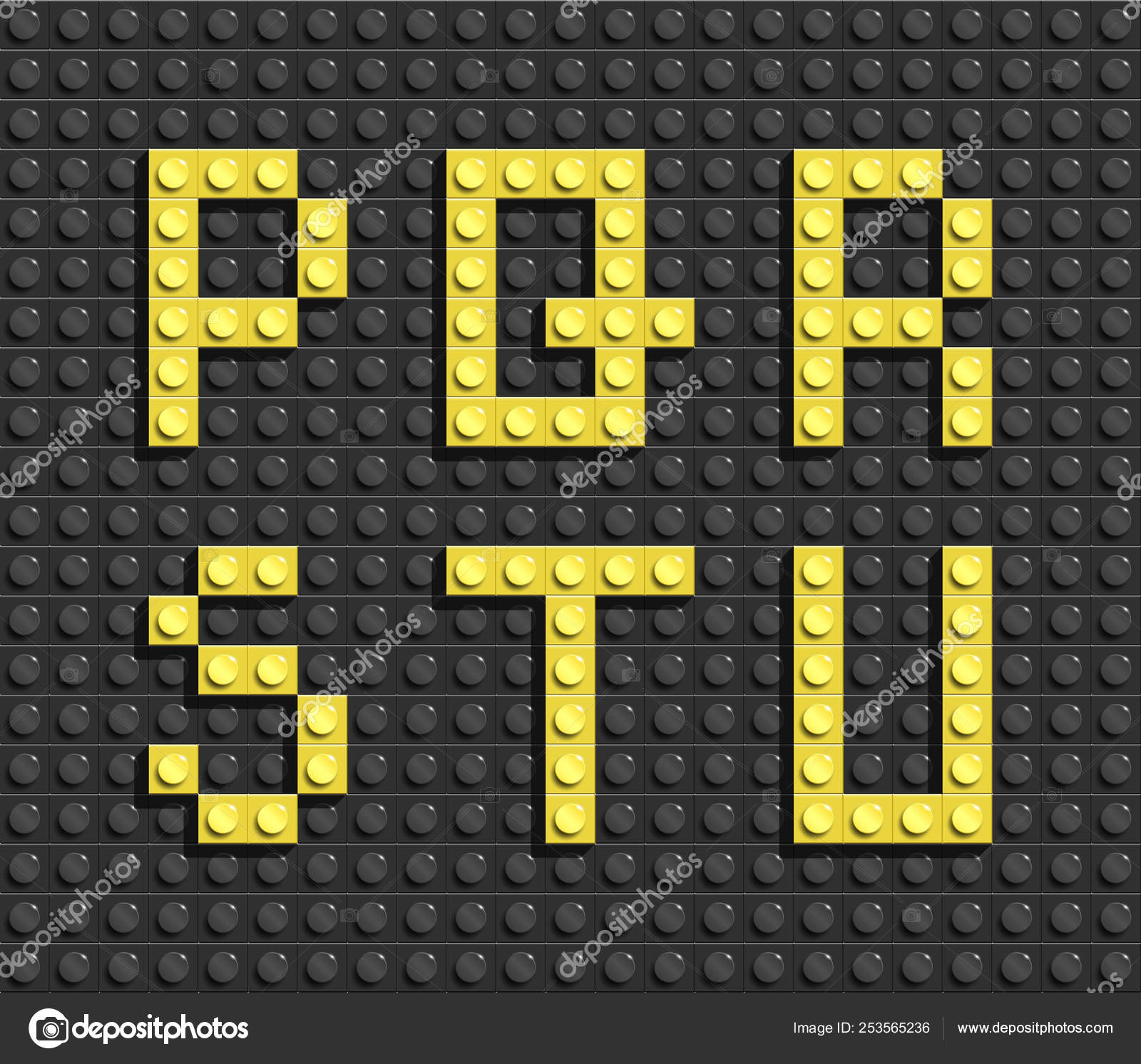 Yellow Letters Alphabet Black Building Lego Bricks Background Lego ...