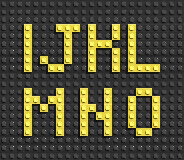 Yellow Letters Alphabet Black Building Lego Bricks Background Lego ...