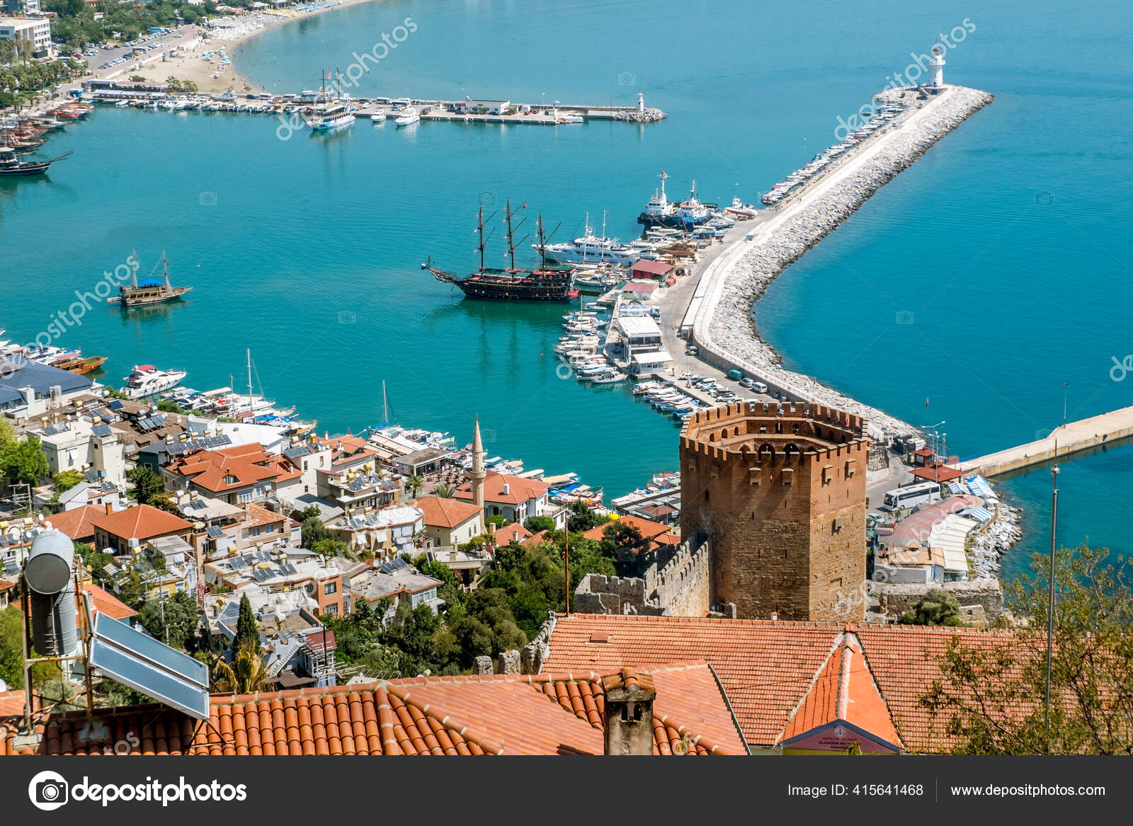 Alania Turkey September 2020 View Walls Ancient Fortress Tower Kyzyl ...
