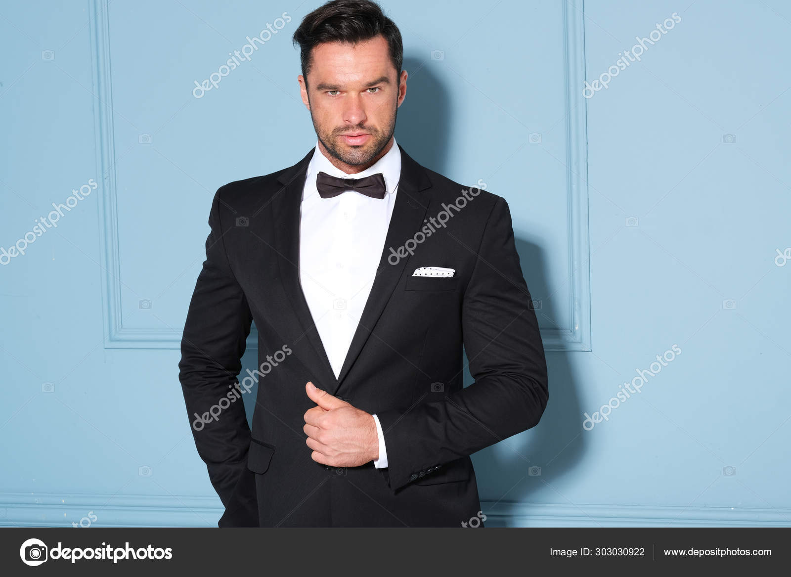 Handsome Man Black Classy Suit Stock Photo by ©foremniakowski 303030922