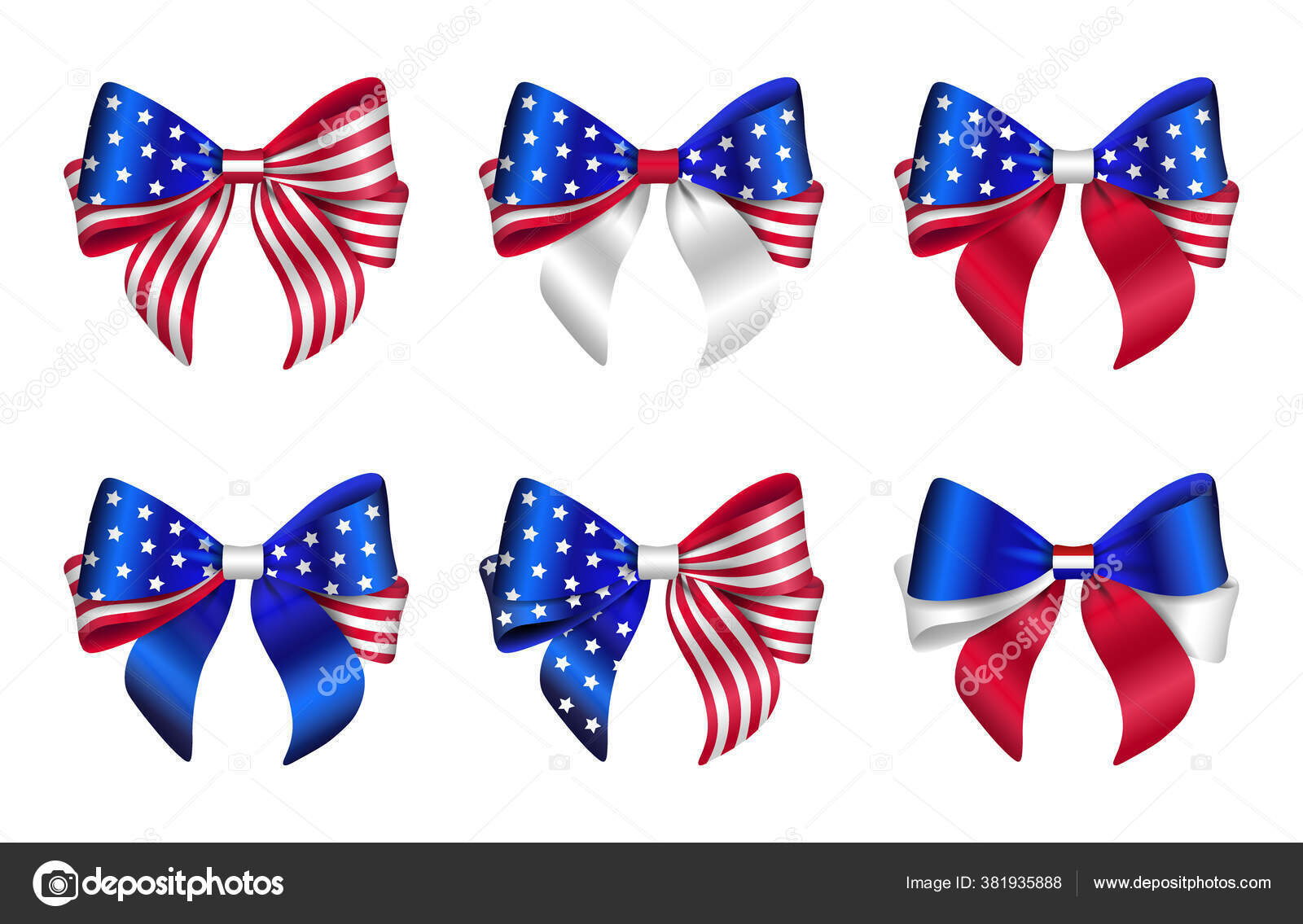 American Flag Bow Clip Art