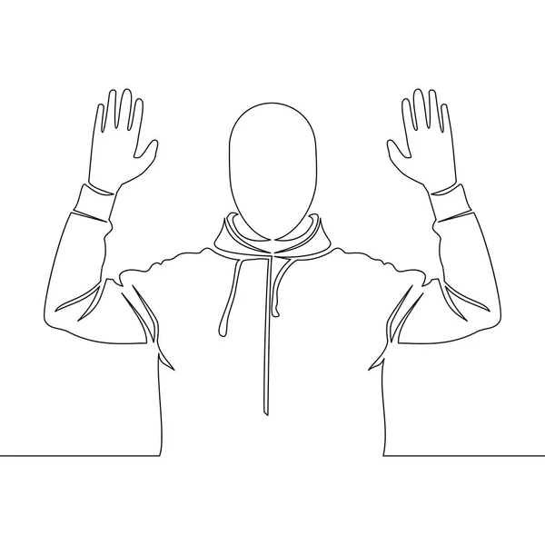 Man pointing with finger. Continuous line drawing Stock Vector Image by ...