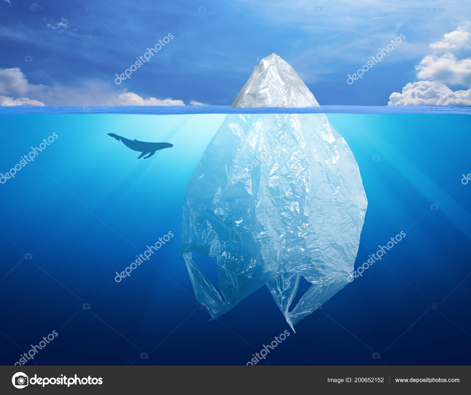 Plastic Bag Iceberg Dolphin Environment Pollution Stock Photo by ...