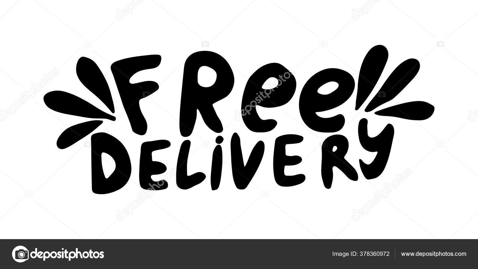 Handwritten vector typography for free delivery service Stock Vector ...
