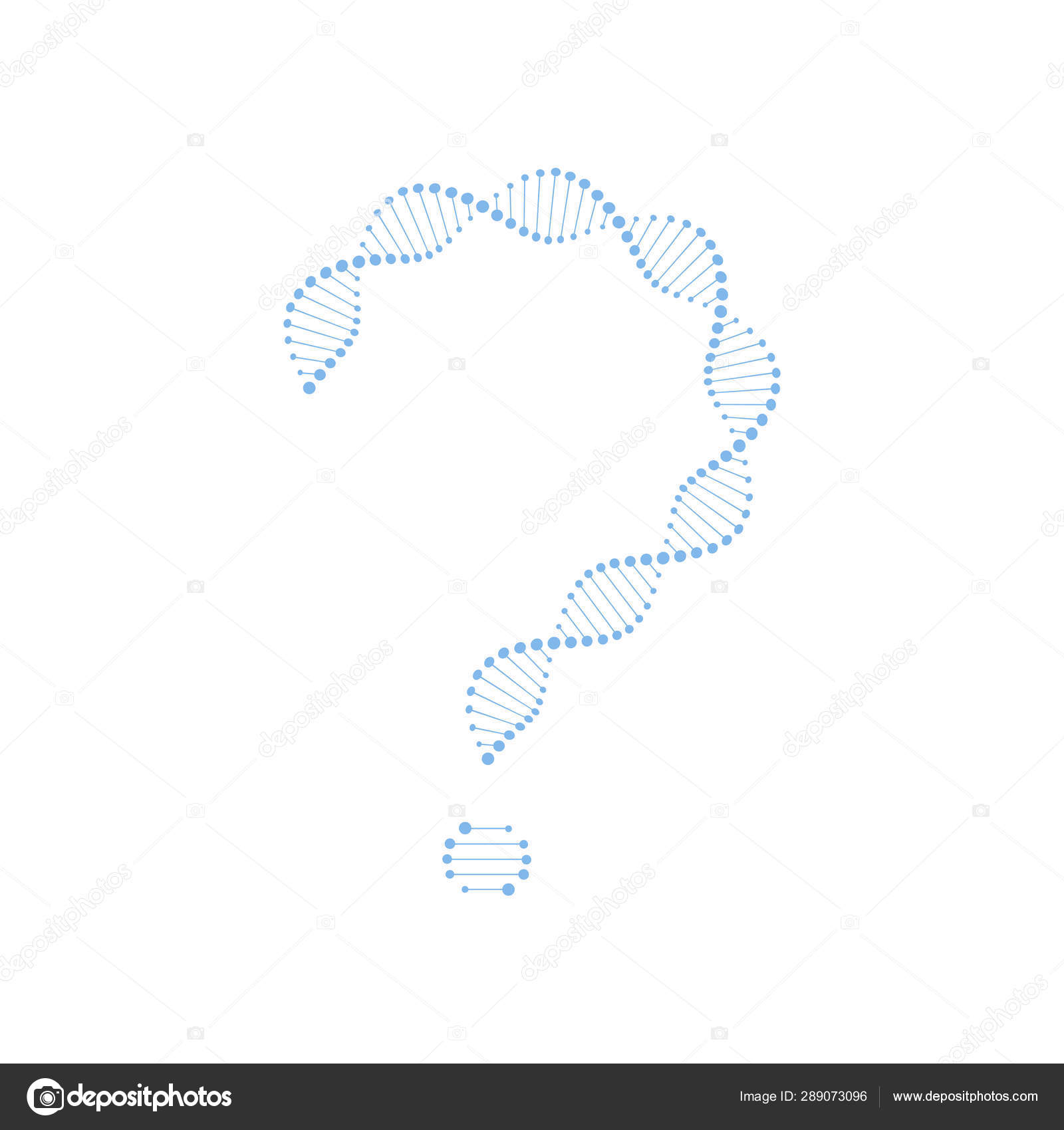 Vector genetic abstract banner template. Blue question mark of gene dna ...