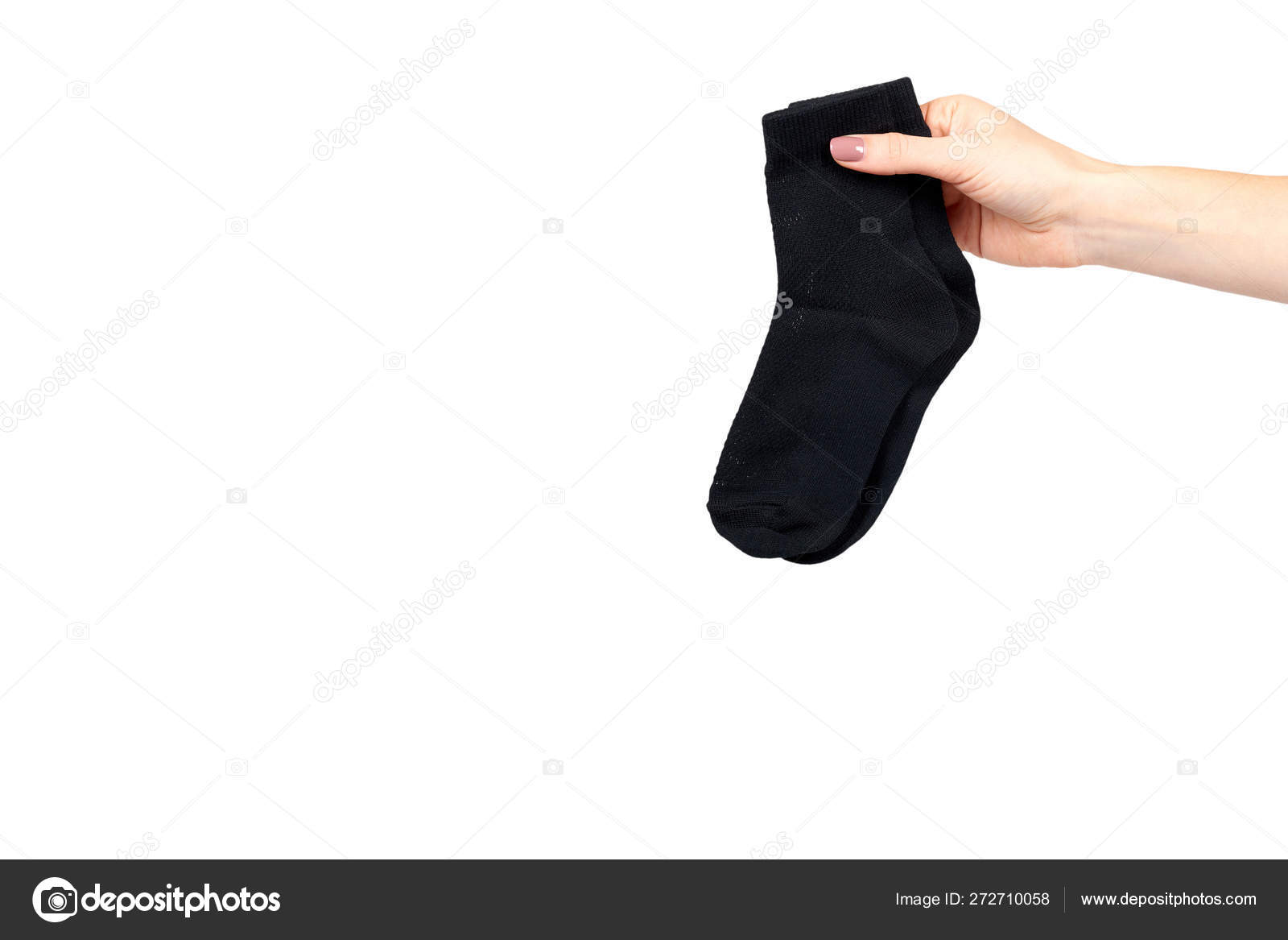 Hand with black cotton sock, foot clothing. Stock Photo by ©Toxitz ...
