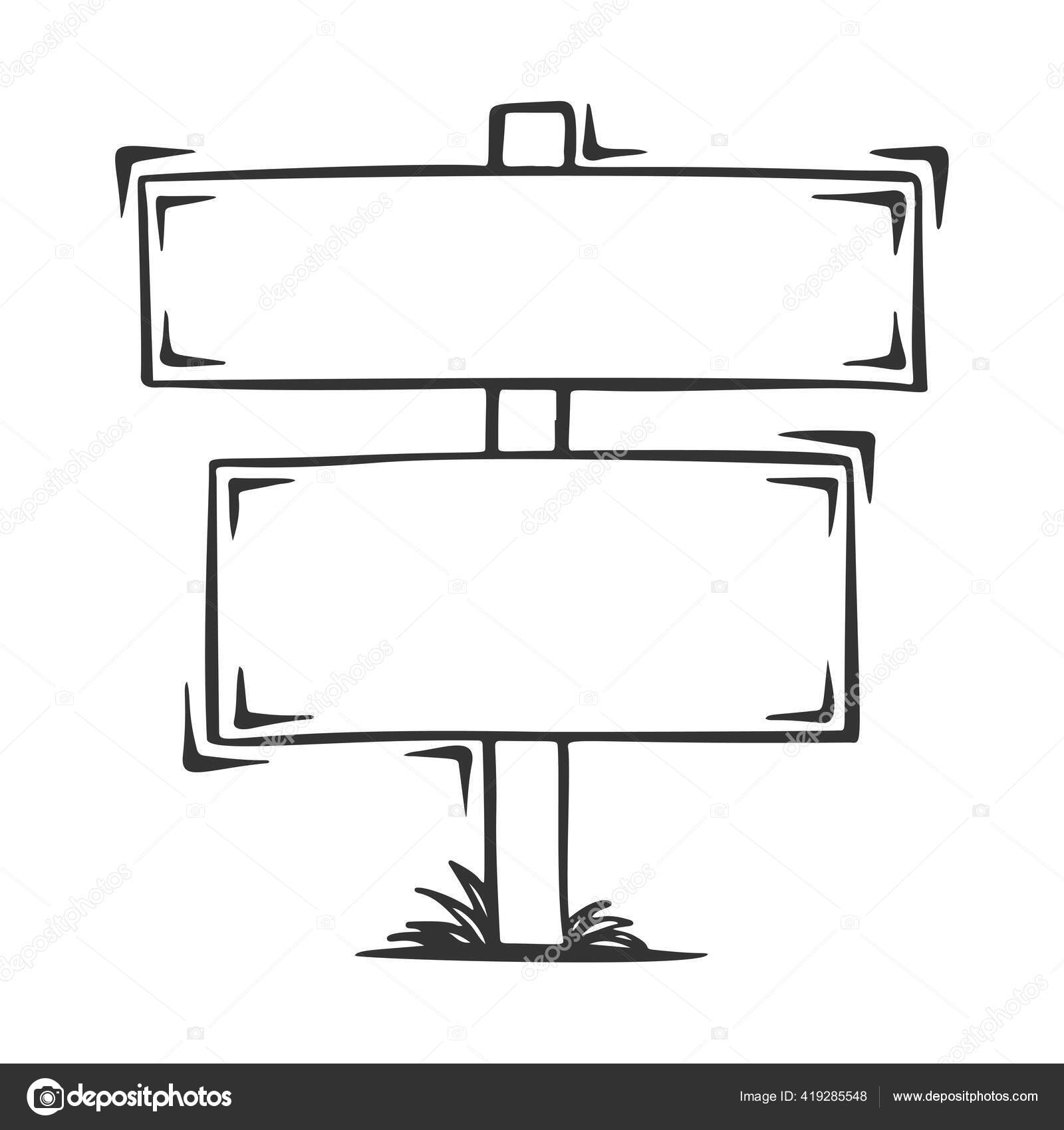 Vector Dibujado Mano Banner Signo Vacío Vector de stock por ©Toxitz ...