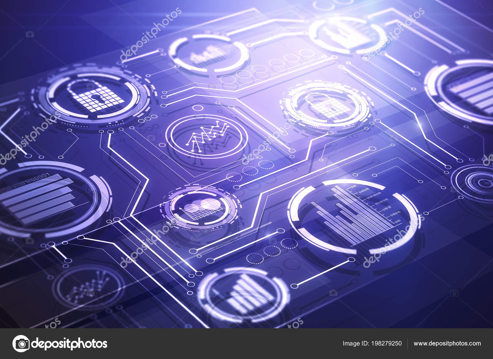 Glowing Digital Business Interface Backdrop Innovation Future Concept ...