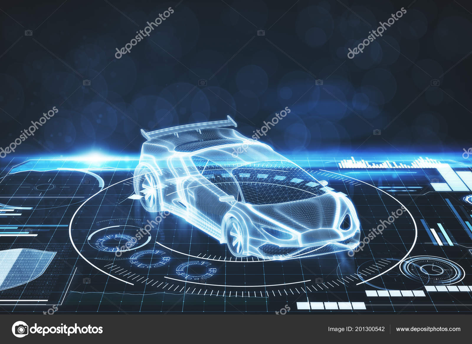 Creative Digital Car Interface Background Artificial Intelligence ...