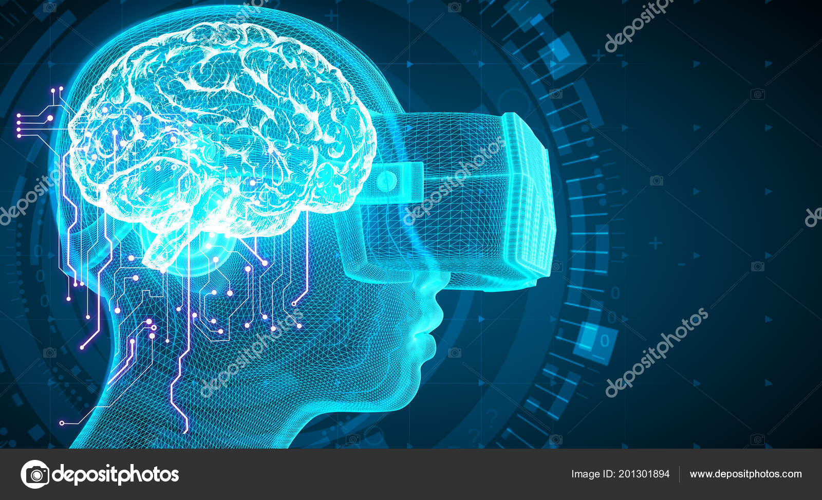 Concept Abstract Virtual Reality Glasses Blurry Background Rendering ...