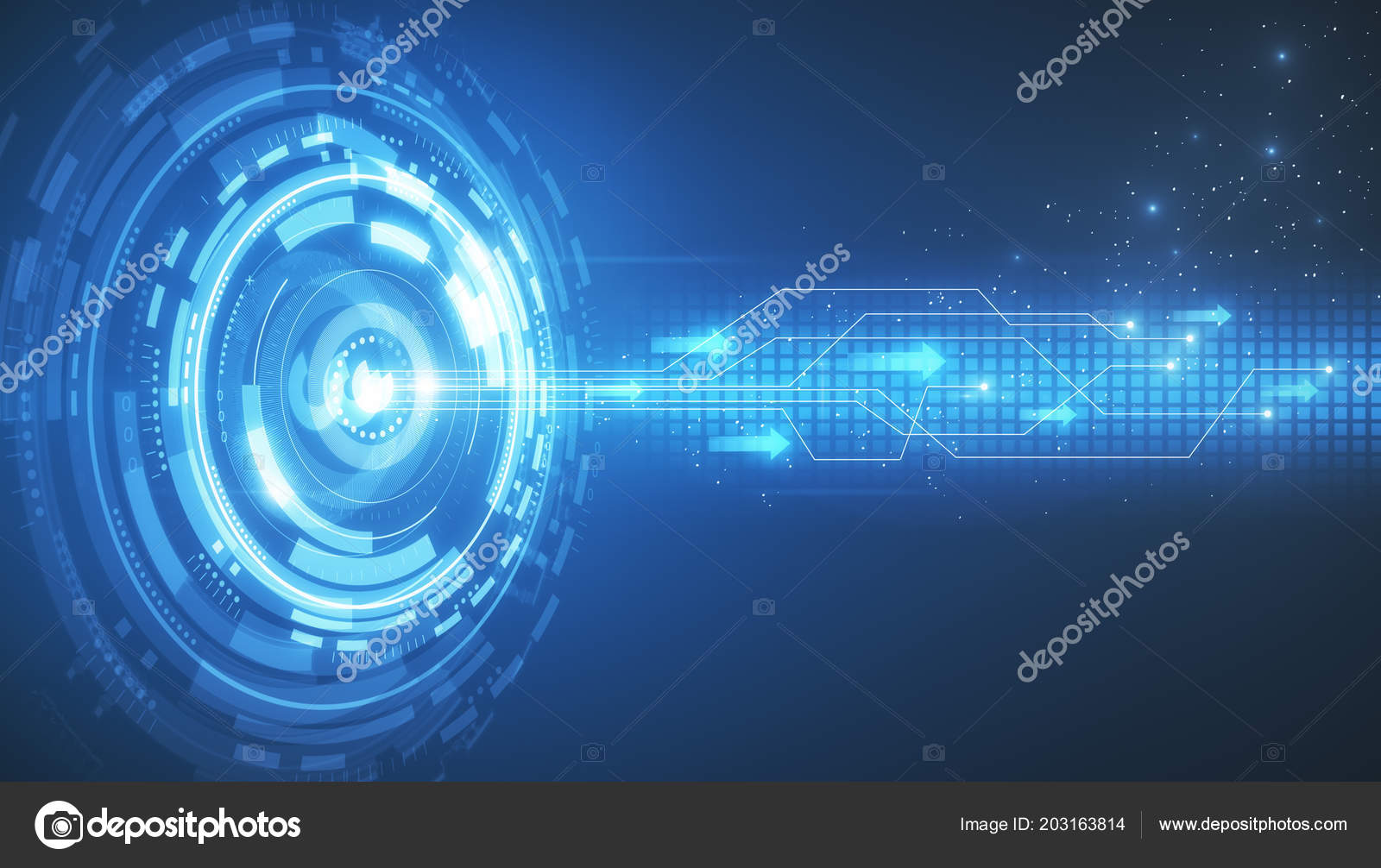Digital Speed Technology Moving Arrows Abstract Blue Background ...