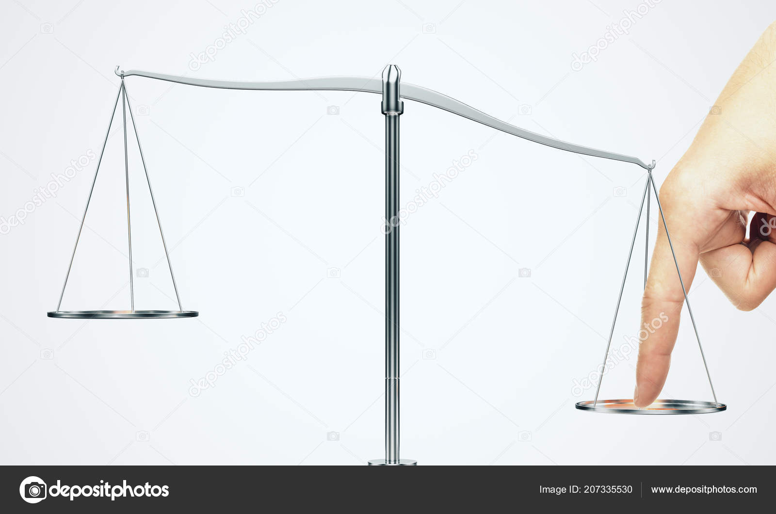 Tip Scales Justice Concept Finger Illegaly Influencing Legal System ...