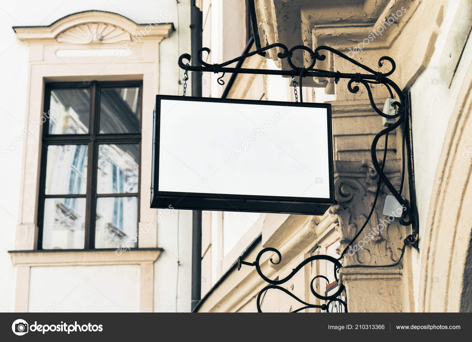 Clean White Rectangular Signage Building Classical Architecture ...