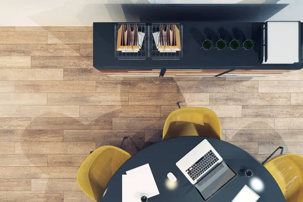 Top View Contemporary Conference Room Interior Furniture Equipment ...