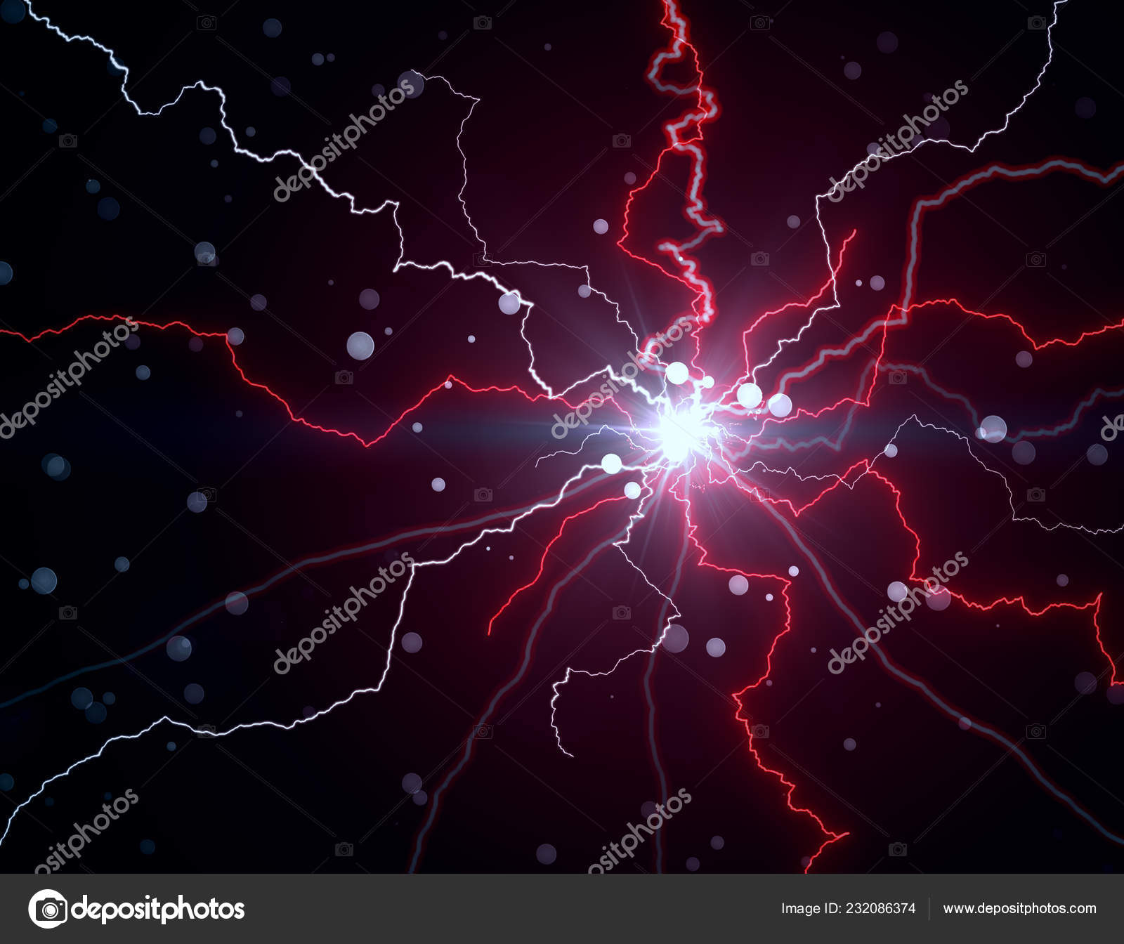 Abstract Lightning Red