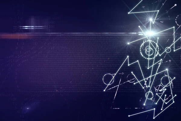 Abstract digital texture with lines and binary code. Technology and ...