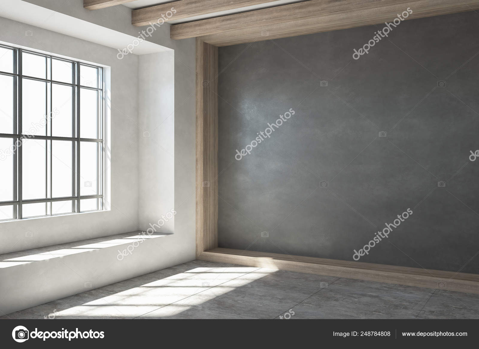 Modern interior with empty wall Stock Photo by ©peshkov 248784808