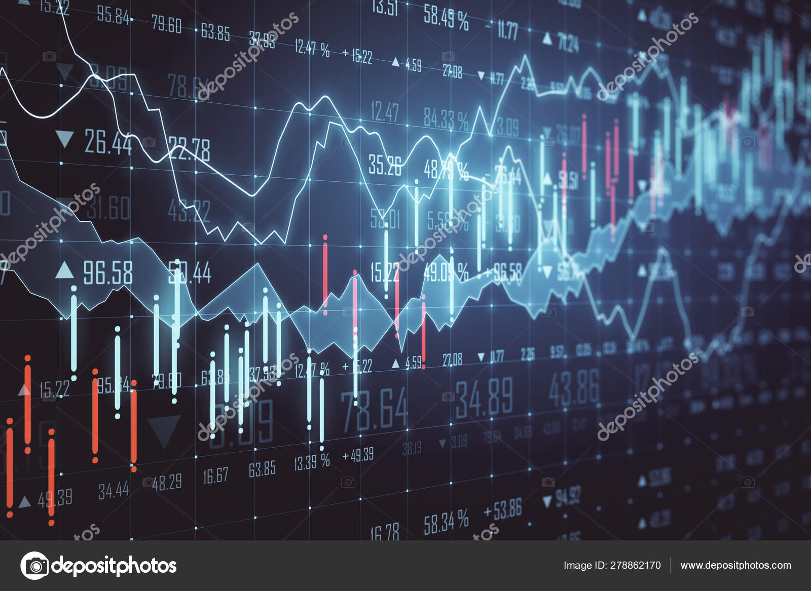 Glowing forex chart background Stock Photo by ©peshkov 278862170