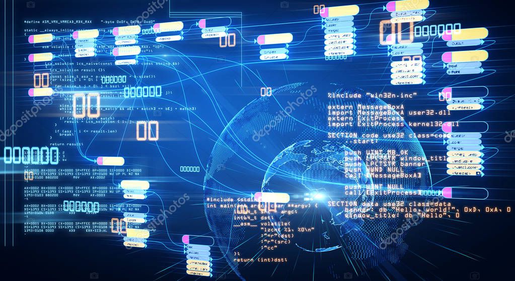 Concepto de base de datos global con infografía futurista abstracta en ...