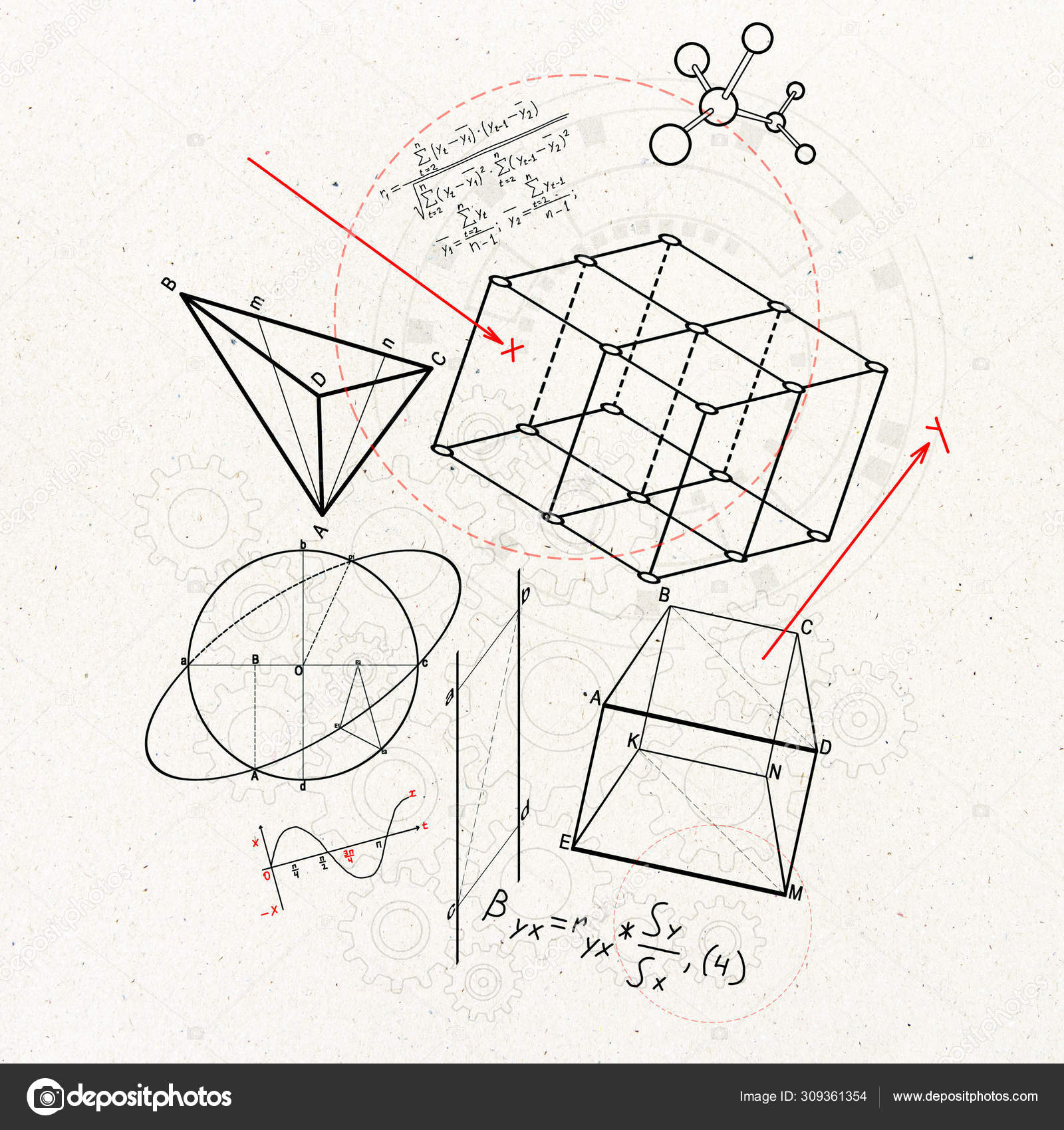 Creative geometric figures on white background — Stock Photo © peshkov ...