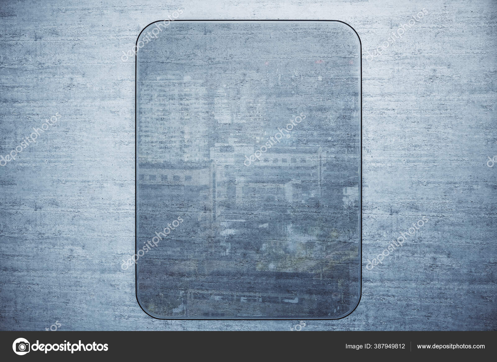 Side View Black Glass Plate Concrete Wall Background Art Design Stock ...