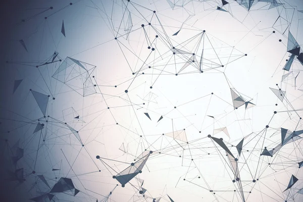 Digital polygonal space backdrop. Artificial intelligence and ...