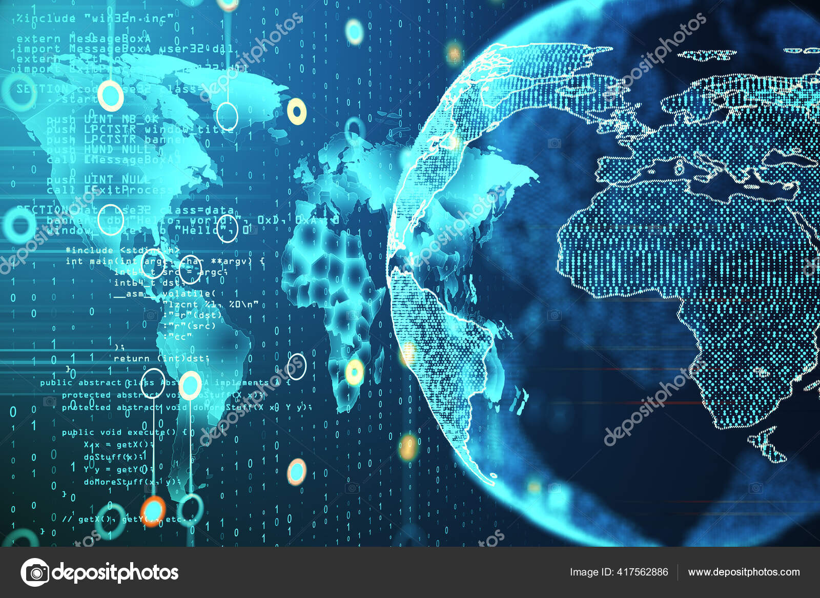 Digital World Map Wallpaper