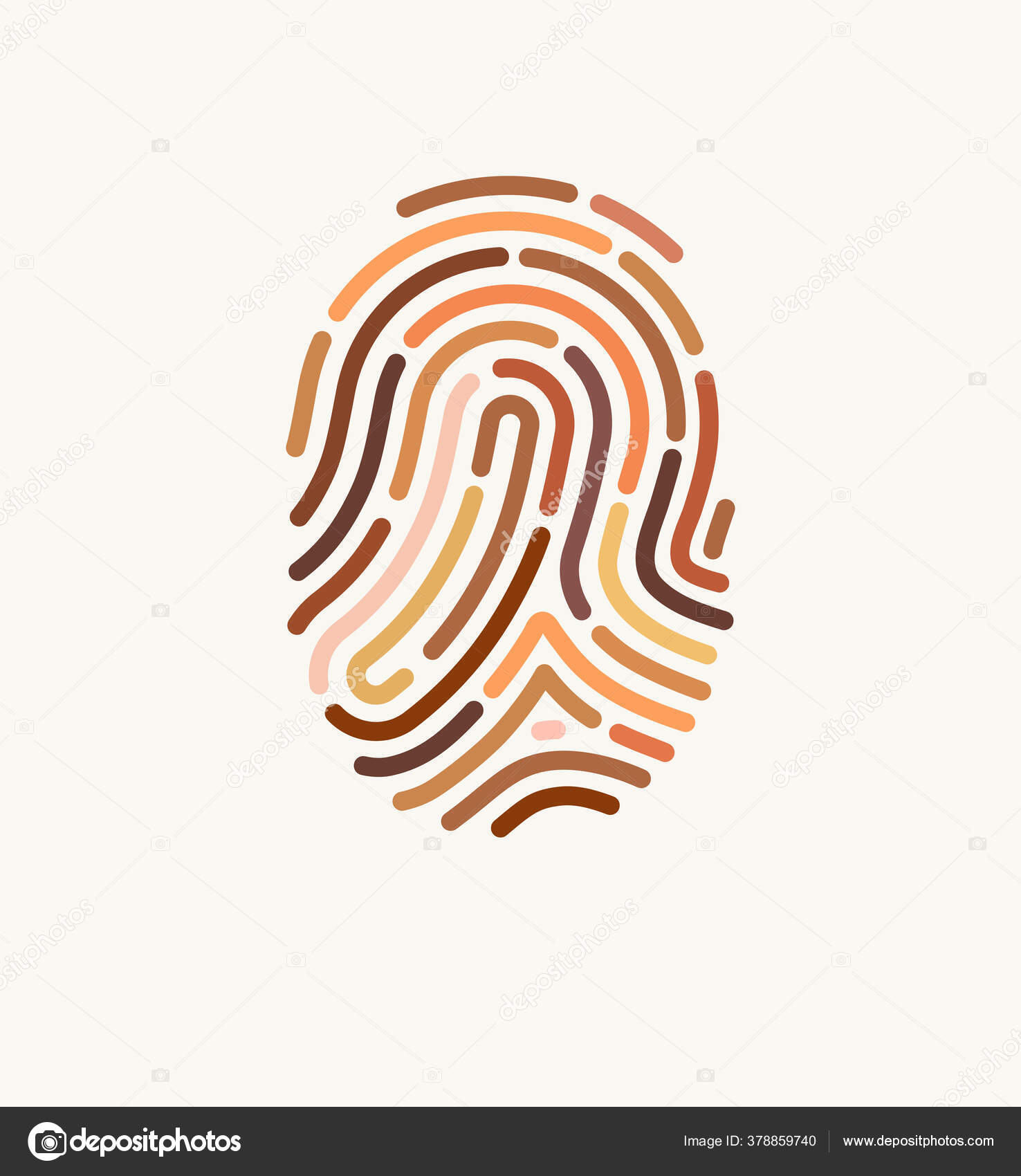 Fingerprint Many Different Skin Tones Illustration Diversity Unity ...