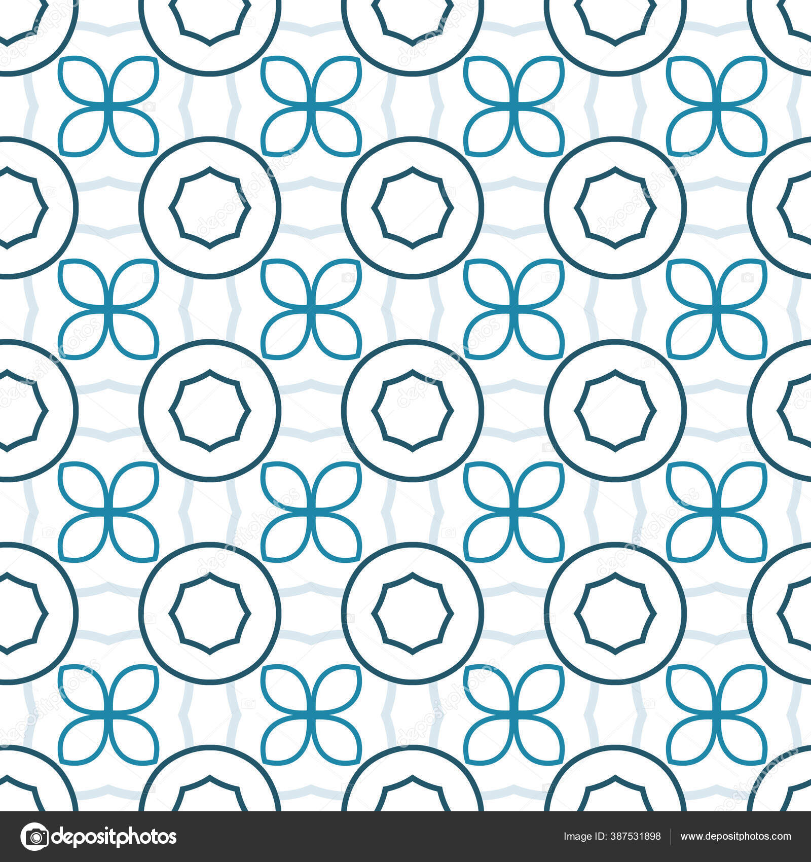 Vector Seamless Pattern Line Art Stock Vector by ©GeometricPatterns ...