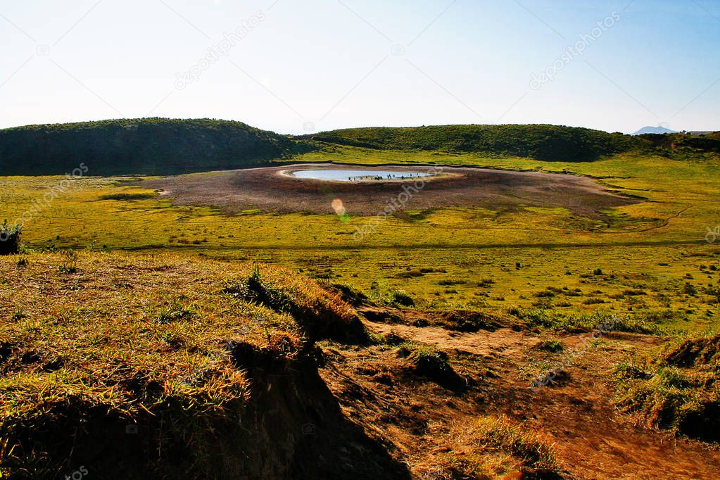 Monte Aso (Aso-san), el volcán activo más grande de Japón se encuentra ...
