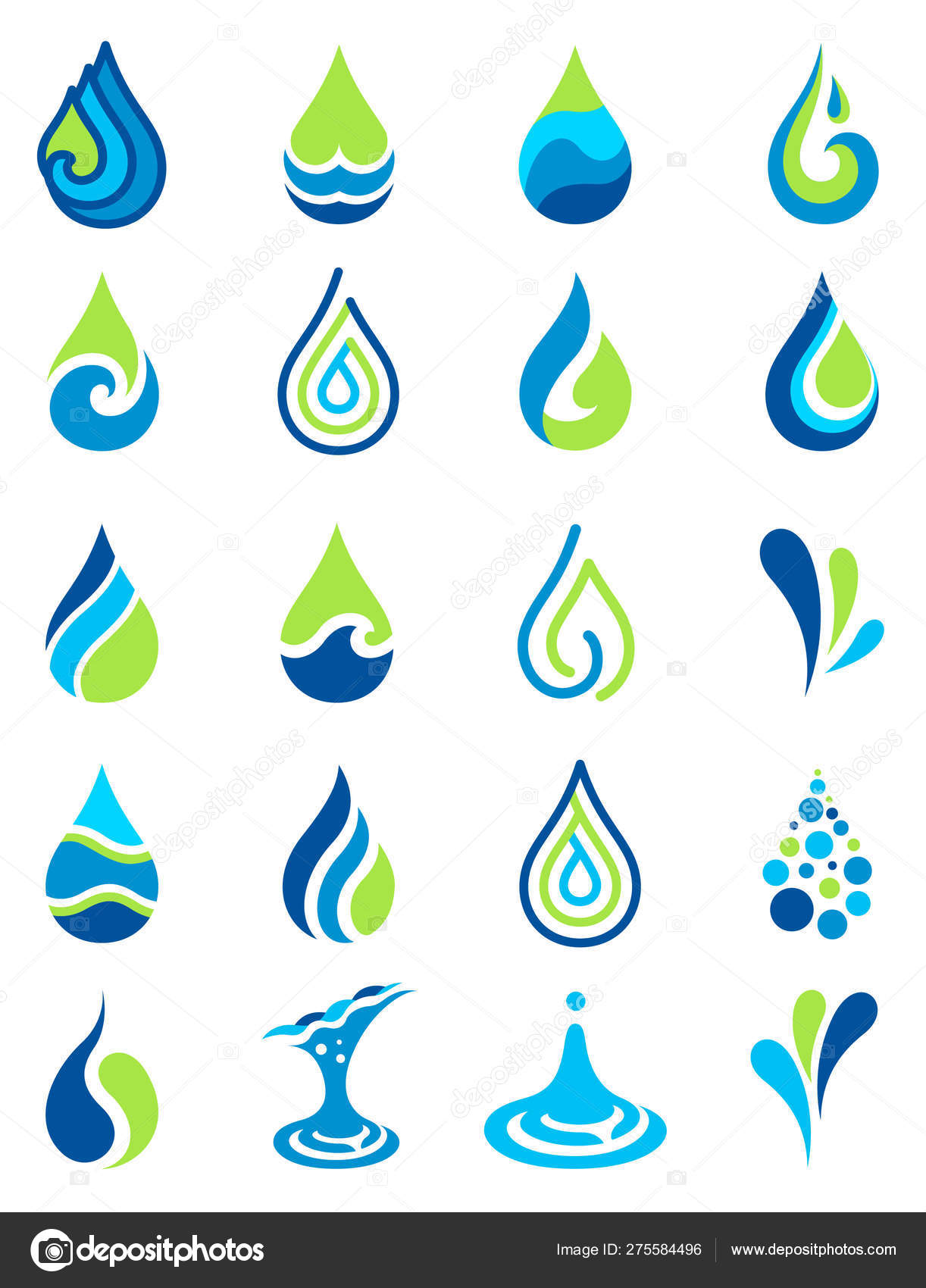 Iconos Agua Vector Forma Gotitas Salpicaduras Vector de stock por ©gthd ...