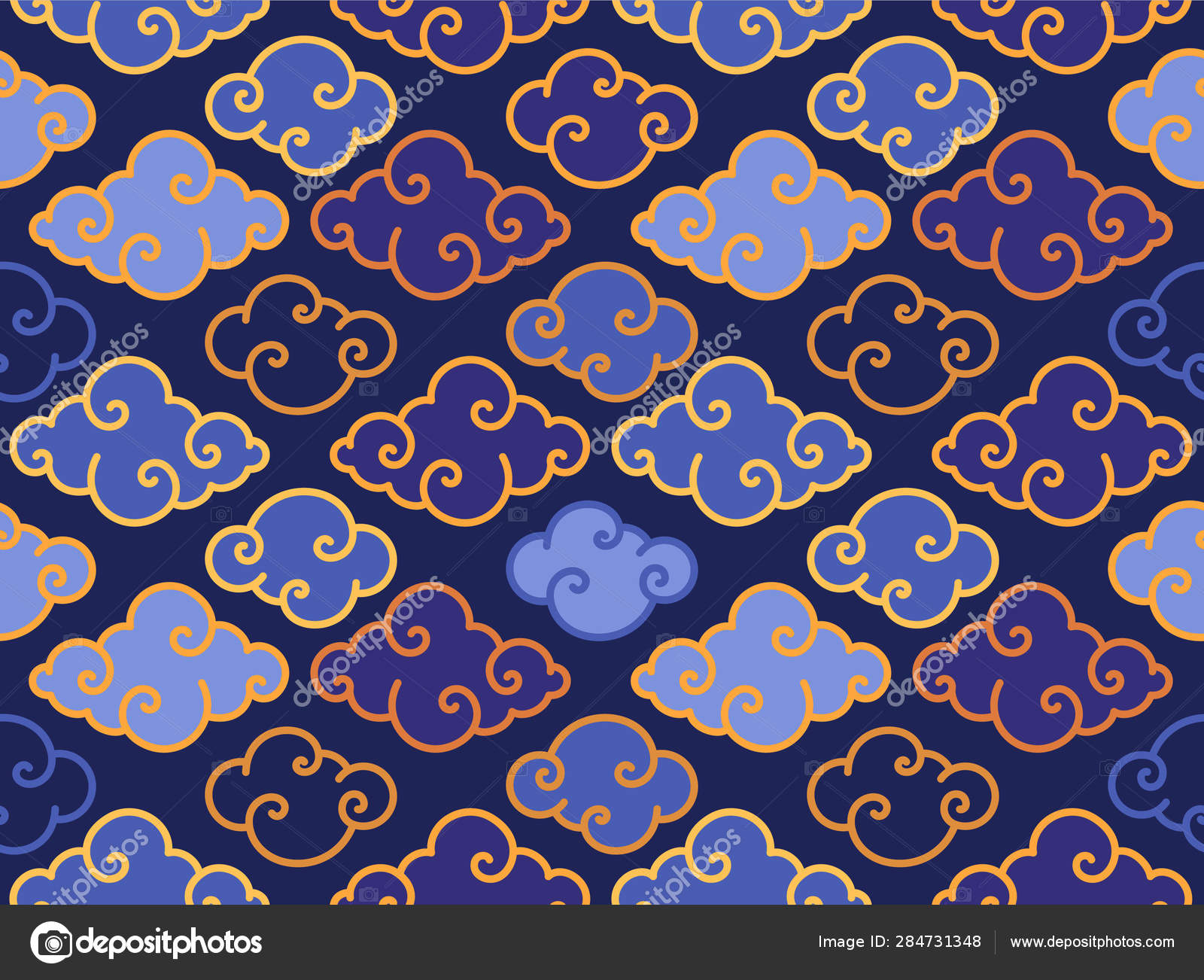 Traditional oriental chinese clouds seamless pattern Stock Vector by ...